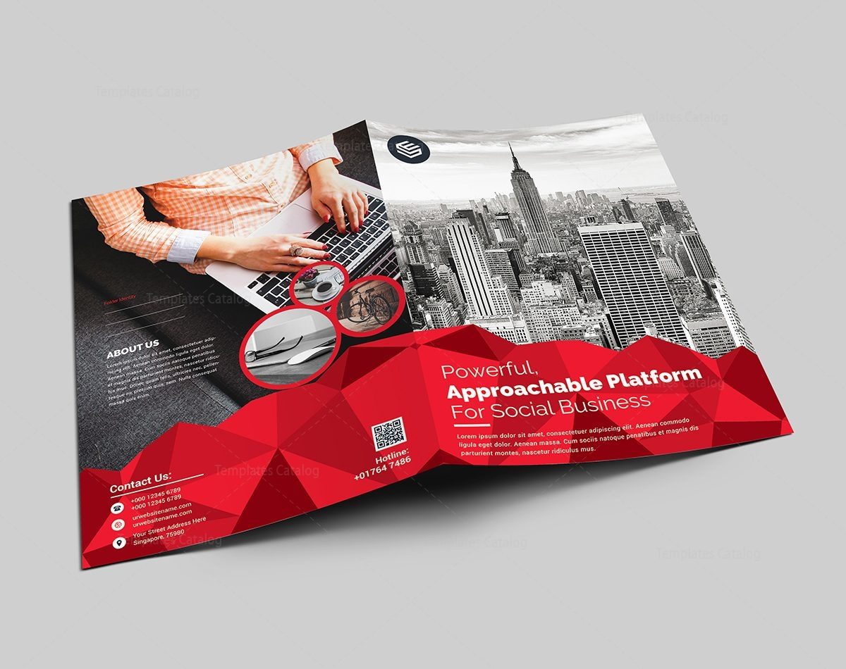 Corporate Presentation Folder Template with Diamond Shapes - Graphic ...