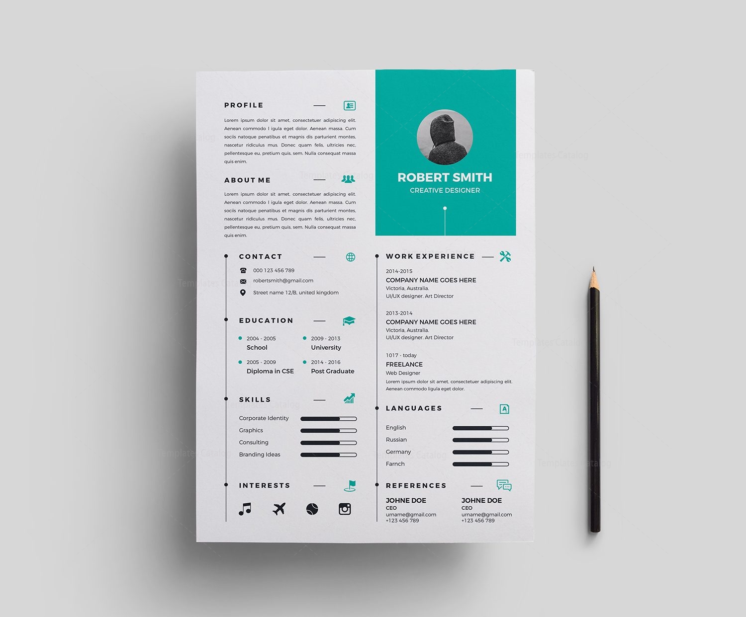 Resume Template in Multiple Formats - Graphic Nova | Stock Graphic Store