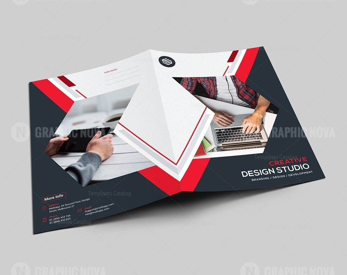 Stripe Presentation Folder Template - Graphic Nova | Stock Graphic Store